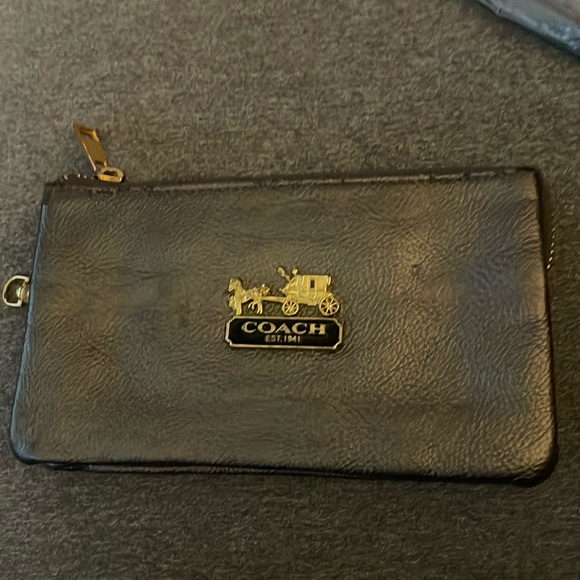 Coach | Bags | Coach Silver Soft Wallet With Gold Coach Emblem | Poshmark